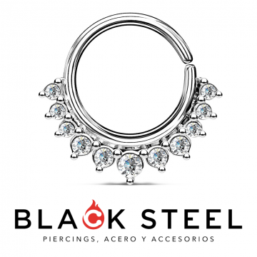 CLICKER INCRUSTACIÓN 11 PIEDRAS | Black Steel Piercing