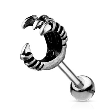 Tragus Garra Dragón | Black Steel Piercing