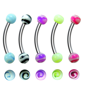 Ceja acrilico candy pop bola | Black Steel Piercing