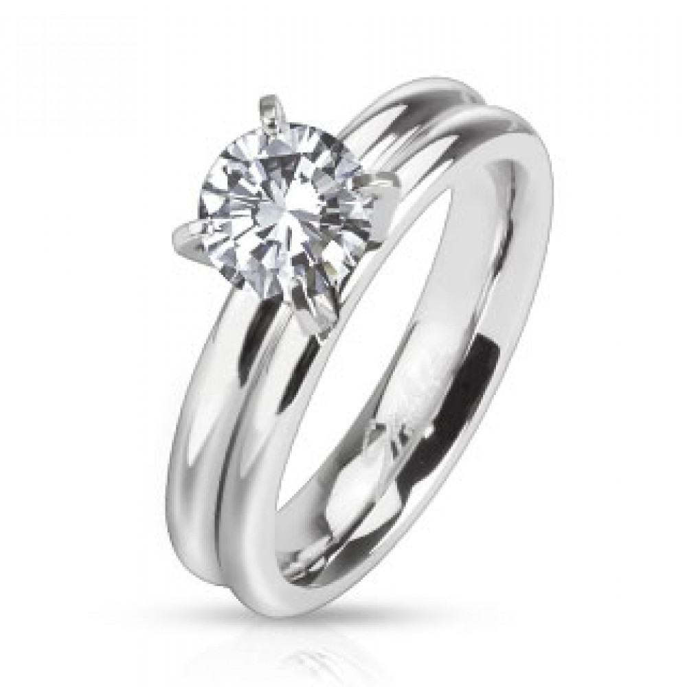Anillo Solitario Doble Argolla | Black Steel Piercing Anillo Solitario Doble Argolla | Black Steel Piercing