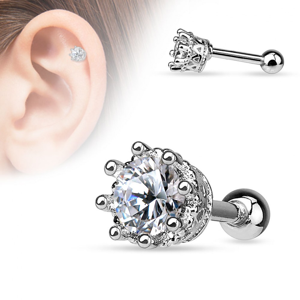 Helix Crystal Steel Crown | Black Steel Piercing